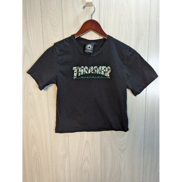 Thrasher | Tops | Thrasher Magazine Rose Vine Logo Cropped Skateboard ...